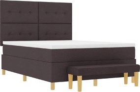 Postel s boxspringem s čelo Tmavě hnědá 200 x 140 cm textil 3344306