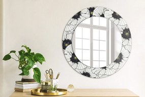 Kulaté dekorační zrcadlo na zeď Složení lineárních květů