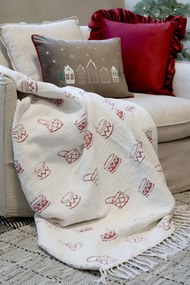 Sametový povlak na polštář Cherry s volánky – 45*45 cm