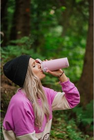 Růžový cestovní termohrnek Vialli Design Fuori, 400 ml