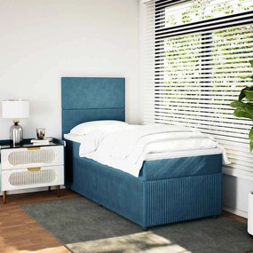 Box spring postel s matrací modrá 80 x 200 cm samet 3294488