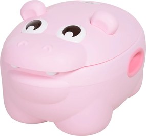 HOMCOM nočník ve tvaru hrochů 2-v-1 s odnímatelným kyblíkem, toaletním štětcem pro výuku a trénink, nosnost až 25 kg, 40x30x23 cm, růžový | Aosom