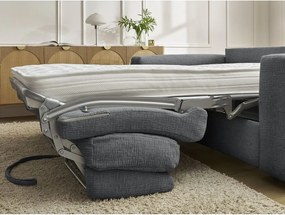 Tmavě šedá žinylková pohovka na každodenní spaní/rozkládací 220 cm Hugo – Bobochic Paris