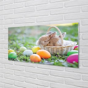 akrylový obraz králíci vejce 125x50 cm