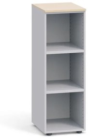 Kancelářský regál PRIMO, 1087 x 400 x 420 mm, šedá / bříza
