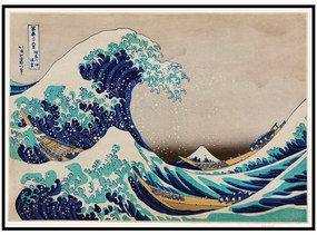 Plakát Katsushika Hokusai - Velká vlna u pobřeží Kanagawy A4 (21 x 29,7 cm)