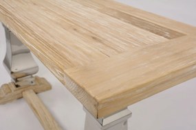 Konzolový stolek Glamour 160 cm z masivu hnědý/chrom