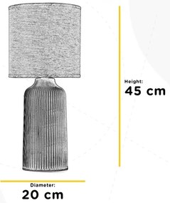 ONLI - Stolní lampa SHELLY 1xE27/22W/230V šedá 45 cm