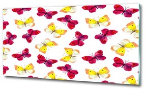 Wallmuralia Fotoobraz na skle Motýli a květiny 100x50