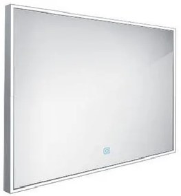 Nimco Zrcadla - Zrcadlo v rámu s LED osvětlením, 1000x700 mm, hliník ZP 13004V