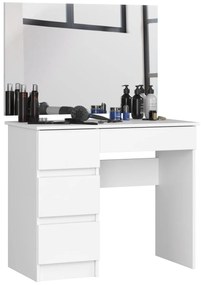 Kosmetický stolek se zrcadlem T-6 I 90x50 cm bílý levý