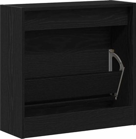 botník, výklopný, kompozitní dřevo, 57x60x21 cm, černý dub, Dekorino BB20260034