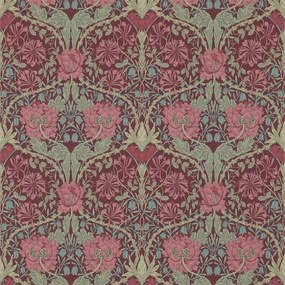 Tapeta HONEYSUCKLE & TULIP 214703, kolekce ARCHIVE WALLPAPERS, burgundy sage