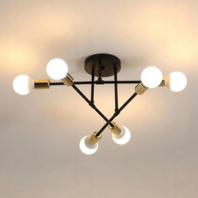 Moderní stropní svítidlo, 6-světlová lampa ve stylu vintage