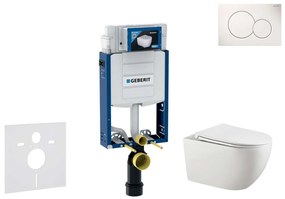 Geberit Kombifix - Set předstěnové instalace, klozetu Gaia a sedátka softclose, tlačítko Sigma01, alpská bílá SANI15CA3116