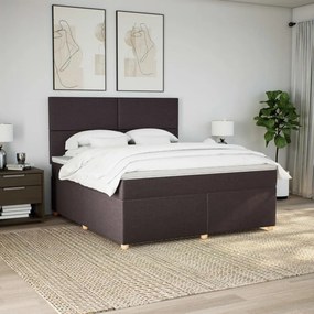 Box spring postel s matrací tmavě hnědá 180x200 cm textil 3291355