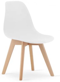 Set dvou jídelních židlí KITO bílá (hnědé nohy)
