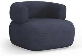 Tmavě modré křeslo z textilie bouclé Jenny – Micadoni Home