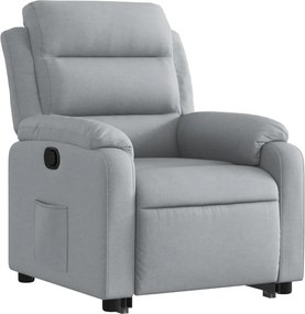 Zvedací polohovací křeslo světle šedé textil 3204980