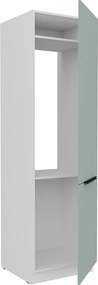 ARIA sb | vysoká skříňka 60 LO-210 2F na vestavnou lednici | 60 cm | ANTI FINGERPRINT povrch | bílá/aquamarine