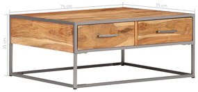 Konferenční stolek 75 x 75 x 35 cm masivní akáciové dřevo - Default Title