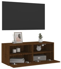 Nástěnná TV skříňka hnědý dub 80 x 30 x 30 cm kompozitní dřevo