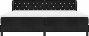 Postel s boxspringem s matrací s čelo Černá 200 x 200 cm samet 3340354