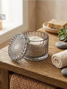 Sinsay - Skleněná nádoba na vatové tampony s víčkem - šedá