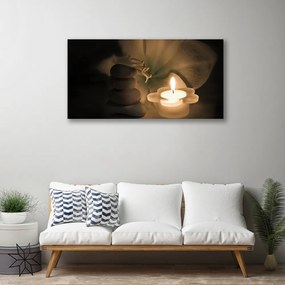 Obraz na plátně Svíčka Kameny Umění 125x50 cm