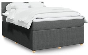 Box spring postel s matrací tmavě šedá 120x190 cm textil