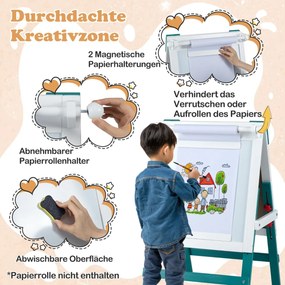 Costway Dětský stojan s židlí, výškově nastavitelná dětská tabule s tabulí