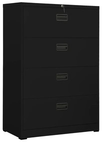 Kancelářská skříň černá 90 x 46 x 134 cm ocel - Default Title