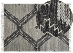 Bavlněný koberec 140 x 200 cm černý/bílý ARBAA Beliani
