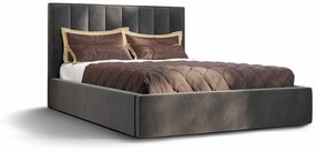 Manželská postel 140 cm Ocie (tmavě šedá) (s roštem a úložným prostorem). 1047102