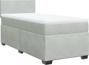 Box spring postel s matrací světle šedá 90x200 cm samet 3286204
