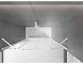 Mexen Velar Duo, 2-křídlová posuvná vanová zástěna 140 x 150 cm, 8mm čiré sklo, bílý profil, 896-140-000-02-20