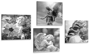 Set obrazů nebeská harmonie v černobílém provedení Varianta: 4x 60x60