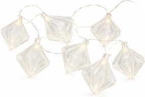 LED světýlka na baterky 1,5 m skleněné lampiony, čiré, IP20 do interiéru, 2× AA