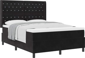 Postel s boxspringem s matrací s čelo Černá 160 x 200 cm samet 3341962