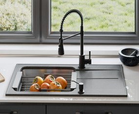 Nastavitelný košík do dřezu černý/nerezový QUADRON B3821_BL