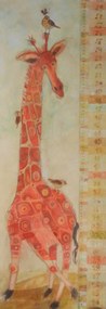 ART-STYLE Obrázek 33x95, žirafa - dětský metr, rám bílý s patinou