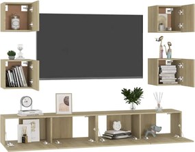 6dílný set TV skříněk dub sonoma kompozitní dřevo 3078978