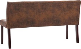 Lavice 148,5 cm hnědá umělá semišová kůže 288571