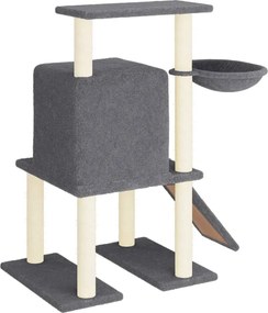 Škrabadlo pro kočky se sisalovými sloupky tmavě šedé 96,5 cm 172078