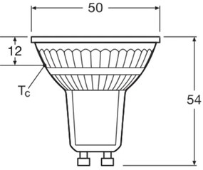 LED žárovka GU10 PAR16 LEDVANCE PARATHOM 3,7W (50W) teplá bílá (2700K), reflektor 36°