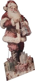 Vánoční kovová stojací cedule Santa Claus - 50*2*96 cm