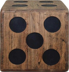 Úložný box mindi dřevo 40 x 40 x 40 cm design hrací kostky 244559