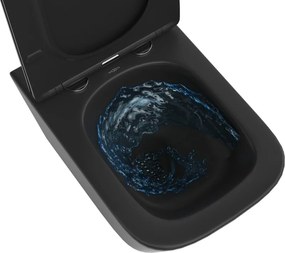 Mexen Teo, závěsná WC mísa 510x345x340 mm, Rimless Tornádo + WC sedátko z duroplastu, černá matná, 30850685T