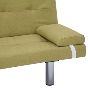 vidaXL 282188 Marketos Sofa Bed with Two Pillows Green Polyester