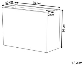 Obdélníkový květináč 29x70x50 cm Šedá EDESSA Beliani